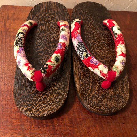 Japanese | Shoes | Vintage Japanese Zori Geta Sandals Mori Wood Kutsu ...